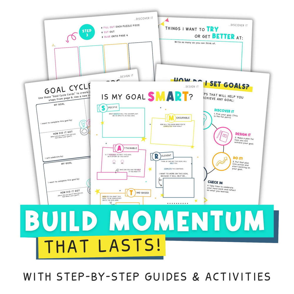 Dream Big Goal Planning Kit For Kids - Printable PDF (Ages 7-12)